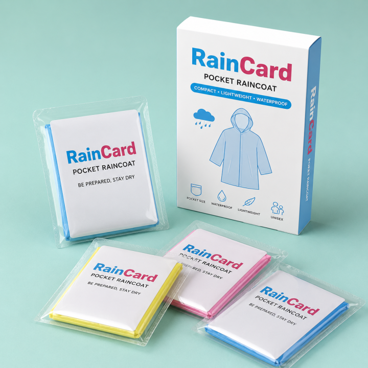 Rain Card Pocket Raincoat – Compact Waterproof Emergency Rain ...