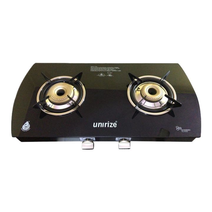 Unirize Glass Top Gas Stove Blanco 2 Burner Black Color | Daraz.com.np