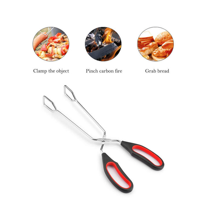 Metal Scissor Tongs Easy to store Metal Kitchen Tongs Long Tongs for ...