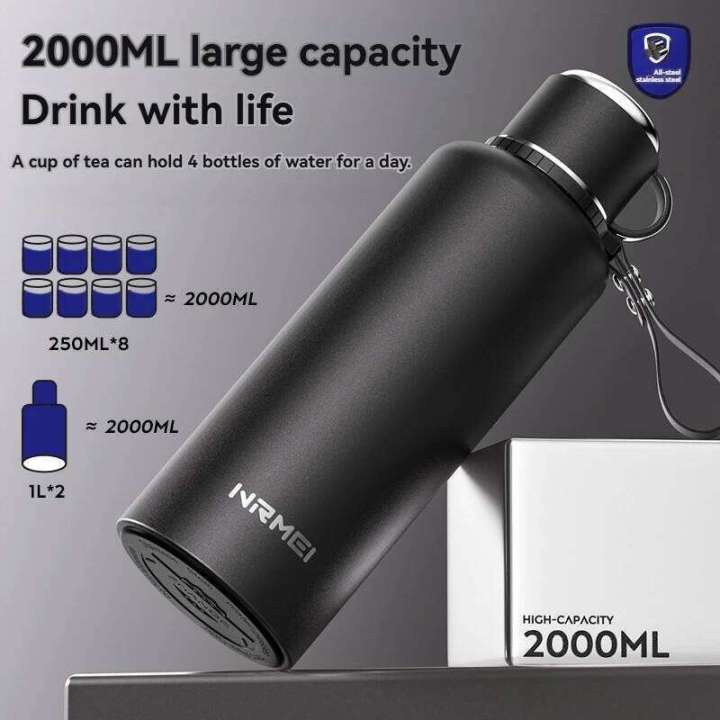 2L Thermos Insulated Hot Water Bottle Vacuum Flask Smart coffee ...