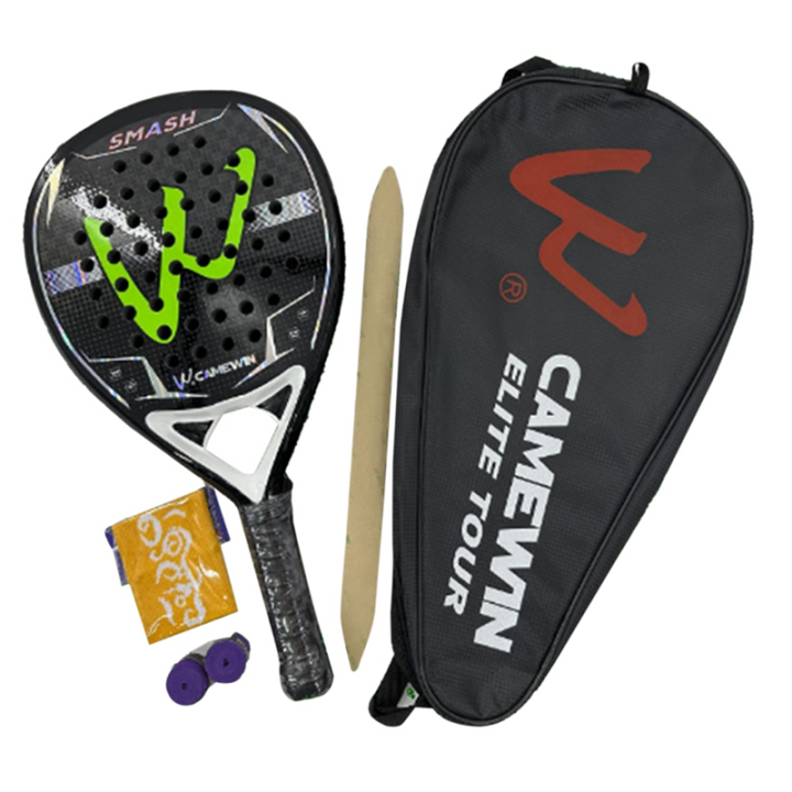 12K Beach Tennis Racket Full Carbon Fiber with EVA Memory Flex Foam ...