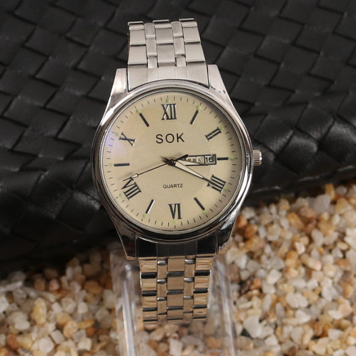 Blue Light Quartz Watch for Men and Women, Leather Strap Couple Watch ...