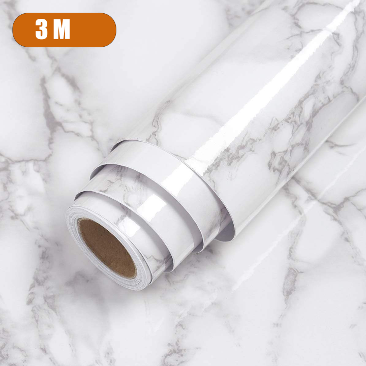 3m Marble Self-Adhesive PVC Wallpaper | Waterproof, Oil-Proof Peel ...