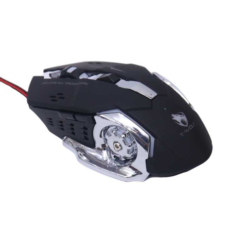 Black/Blue T-WOLF V6 Competitive Gaming Mouse | Daraz.com.np