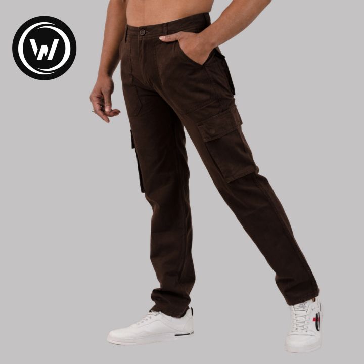 Wraon Coffee Premium Cotton Fancy Cargo Box Pant For Men - Fashion ...