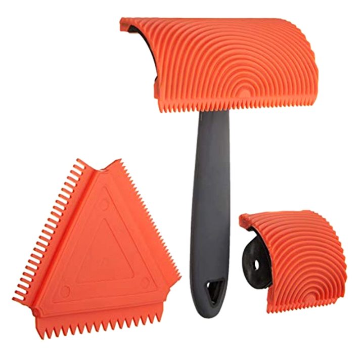 3Pcs Art Paint Red Wood Grain Tool Grain Rubber Wood Grain Tool Puller ...