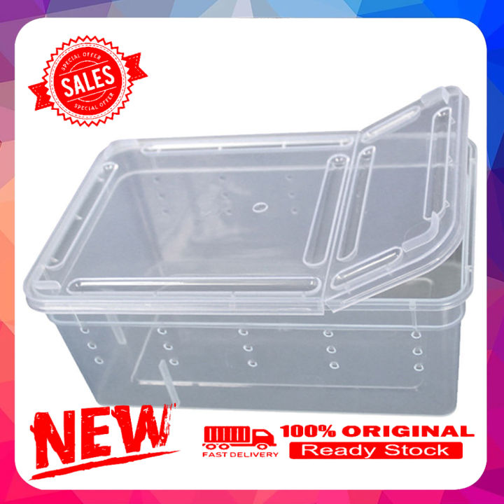 Transparent Plastic Amphibian Insect Reptile Breeding Box Transport ...