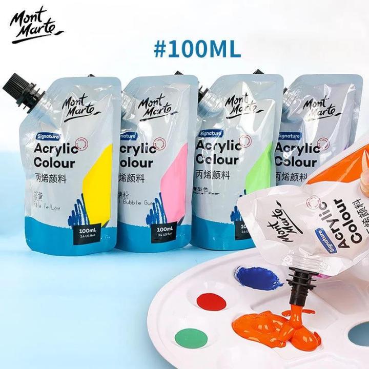 Leather, cardboard, wood, fabric, semi-matte finish, Mont Marte acrylic ...