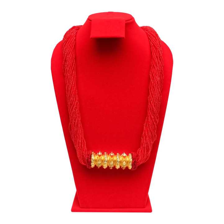 Nepali Tilhari Hydro Pote 80 Lung Mitho Red Necklace For Women By Nari ...