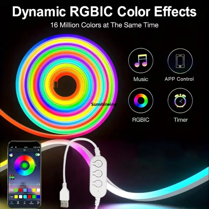 Lighting for, strip DreamcolorRGBICDIY synchronized music with neon LED ...
