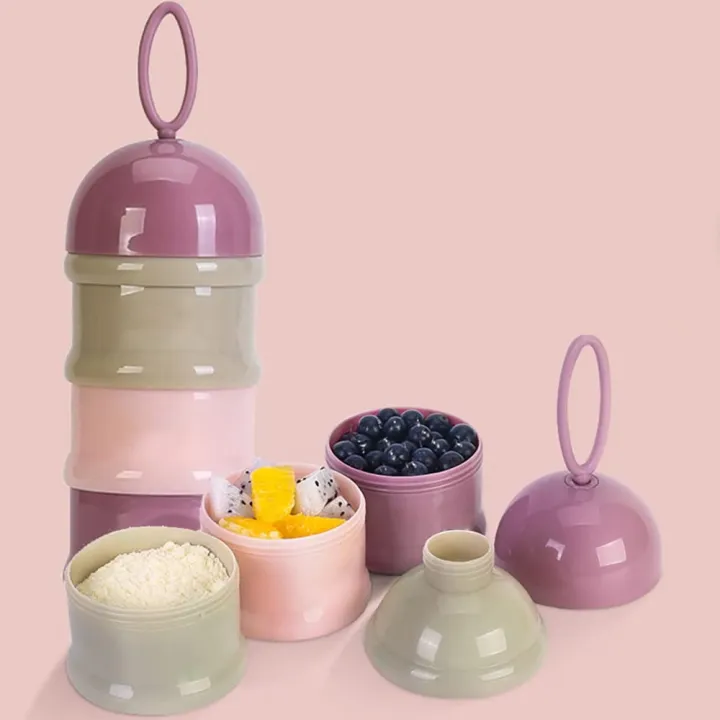 3-Layer Bear-Style Portable Baby Food Storage Box | Milk Powder & Snack ...