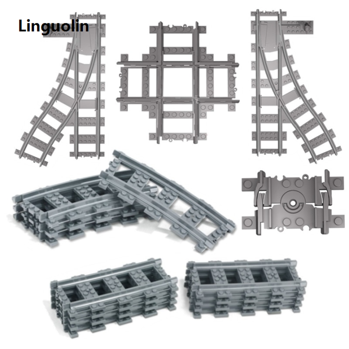 Linguolin City Trains Train Track Rail Bricks Model Toy Soft Track ...