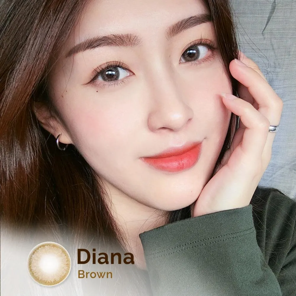 -1.00 Power Opti-Color Diana Brown Color Contact Lens (1 Pair Yearly ...
