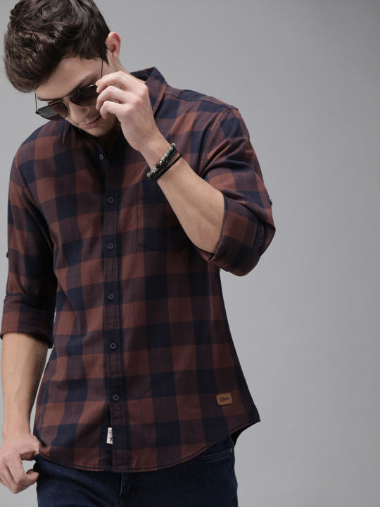 Fabdale Men’s Pure Cotton Multicolor Checkered Casual Shirt | Vibrant ...