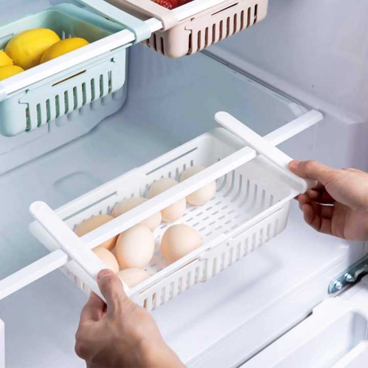 Authentic Corner Adjustable Fridge Storage Basket Fridge Space Saver ...