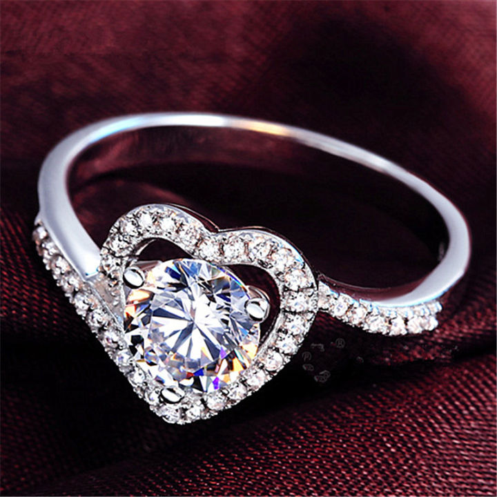Foreign trade wish love ring twisted arm diamond peach heart ring heart ...
