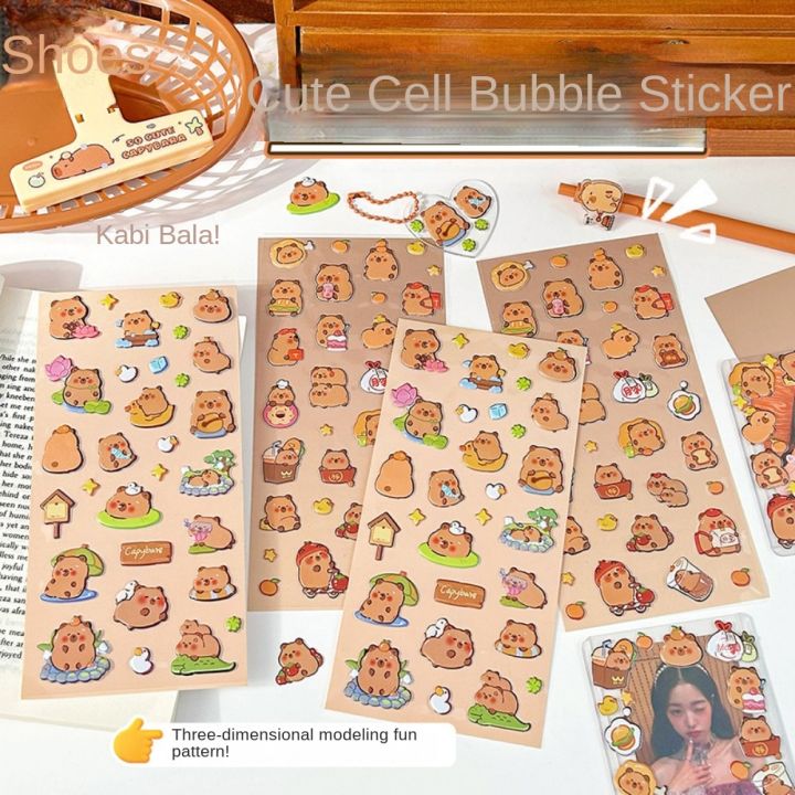 New PVC Capybara Bubble Stickers Lovely 3D Hand Accounting Stickers DIY ...