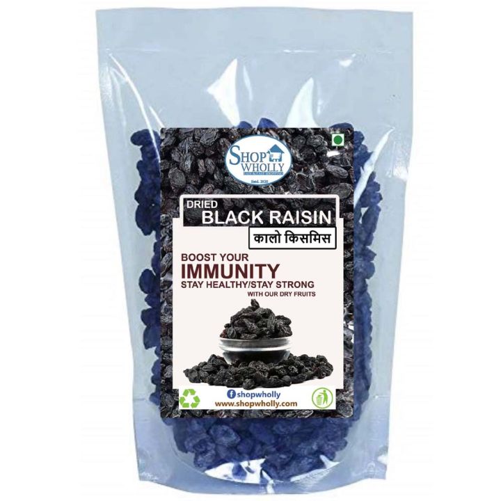 SHOP WHOLLY Dry Black Raisin (Kalo Dakh)- 500Gm | Daraz.com.np