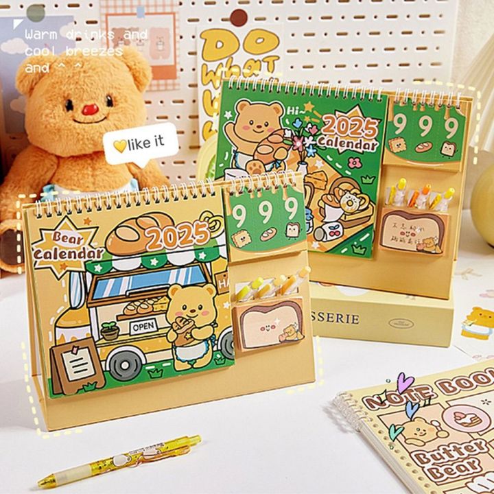 Kawaii September 2024 To December 2025 Table Calendar Butter Bear ...