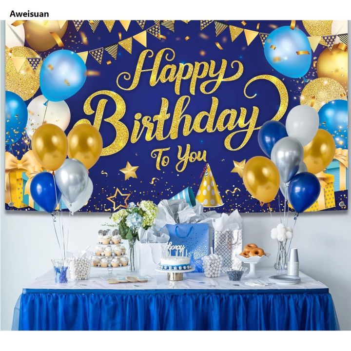 Aweisuan 1pc Glitter Purple Birthday Banner Purple Black Golden ...