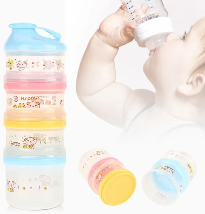 Baby Formula Dispenser Milk Powder Dispenser Portable Milk Box 4 Layer ...