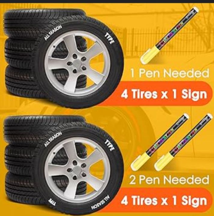 White tire marker and black Correction pen set Universal Waterproof ...