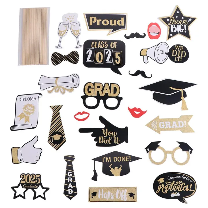 25pcs Creative Congratulation Graduation Photography Props Class of ...