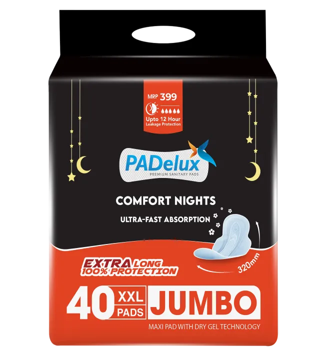 PADelux Sanitary Pads Comfort Nights XXL-Jumbo pack-40 Pads Soft and ...