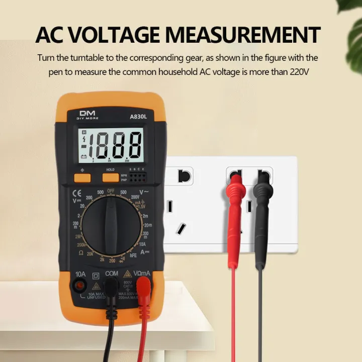 men>men Display Light Buzzer Current Tester Constant Multimeter A830L ...