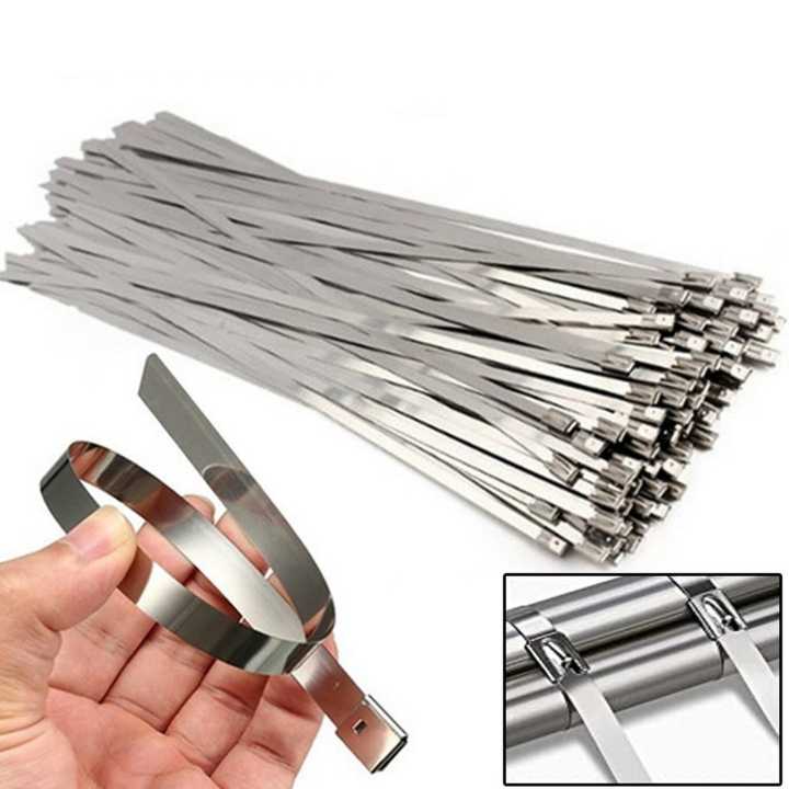 20 pcs Strong Self-locking Metal Stainless Steel Cable Tie Zip Ties ...