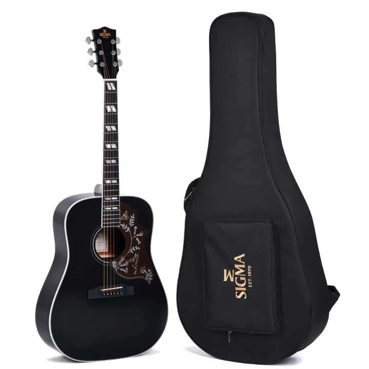 Sigma Guitars DM-SG5-BK Square Shoulder Dreadnought Acoustic Electric ...