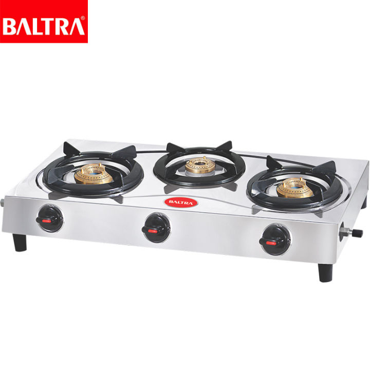 BALTRA Gas Stove 3 Burner | Blaze | 3 burner cooktop | Mirror finish SS ...