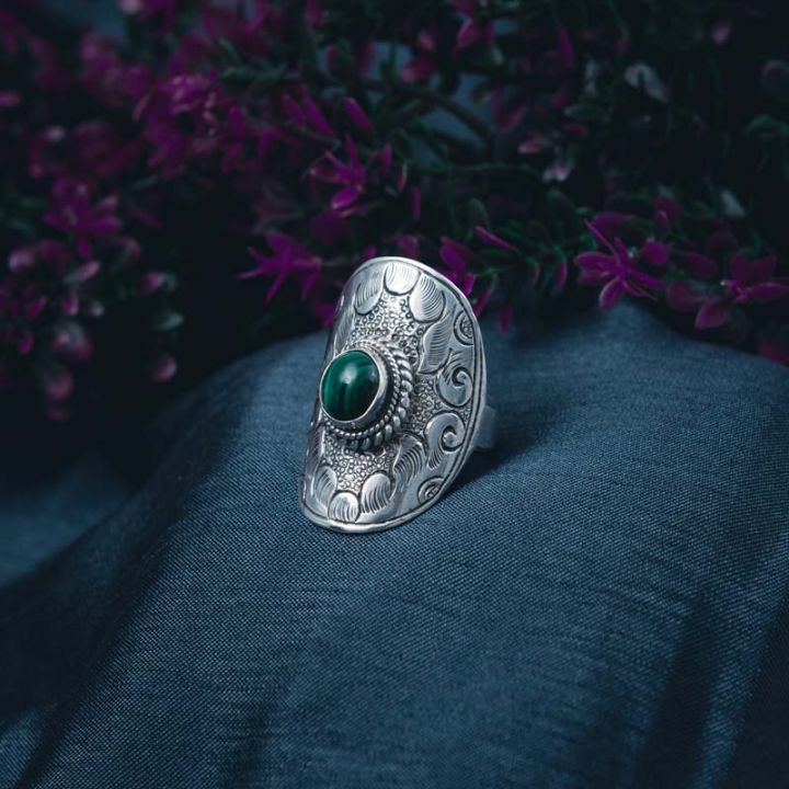 Handcrafted Nepali Ring With Genuine Turquoise Stone And Pure Silver ...
