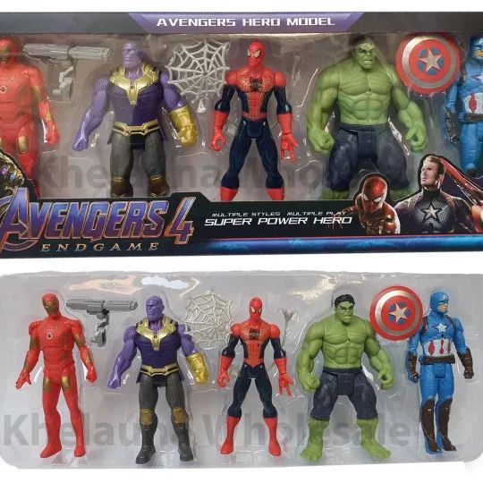 Avengers Super Hero Marble 5 pieces Spiderman Hulk Captain America ...