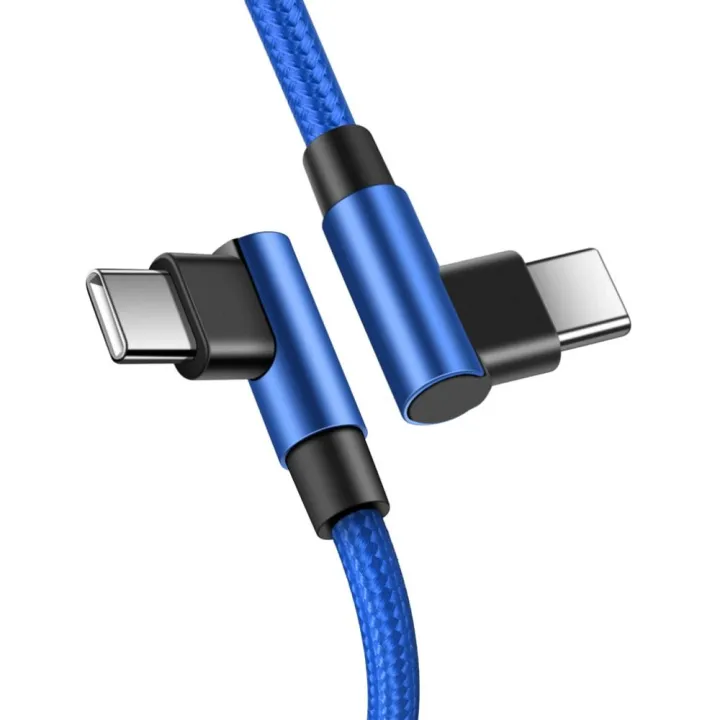 3A 0.25m/1m/2m/3m Data Line Quick Charge USB Type C to USB C 90 Degree ...