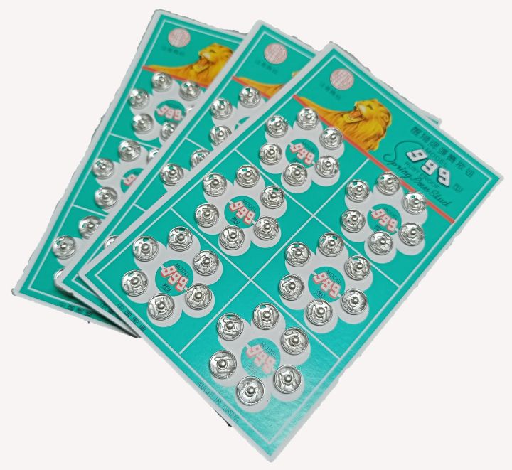 Bizzy 3 Patta Tich Buttons, Pack of 3 Press Buttons, 108 Buttons Silver ...