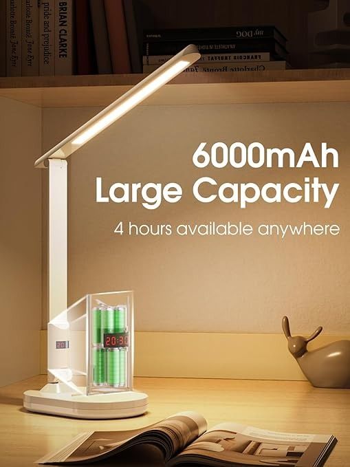 Digital Clock Foldable LED Desk Lamp for Home Office, 3 Color Modes ...