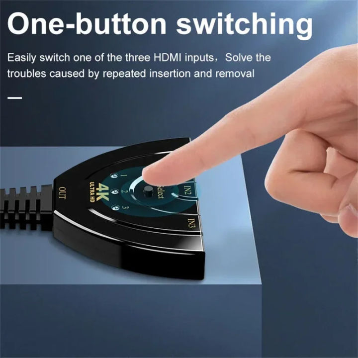HDMI-compatible Cable Splitter 3in1 HD 4K Video Switcher Adapter 3 ...
