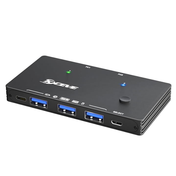 USB 3.0 Switch 10Gbps 2 Input 4 Output USB C Switch for Devices Share ...