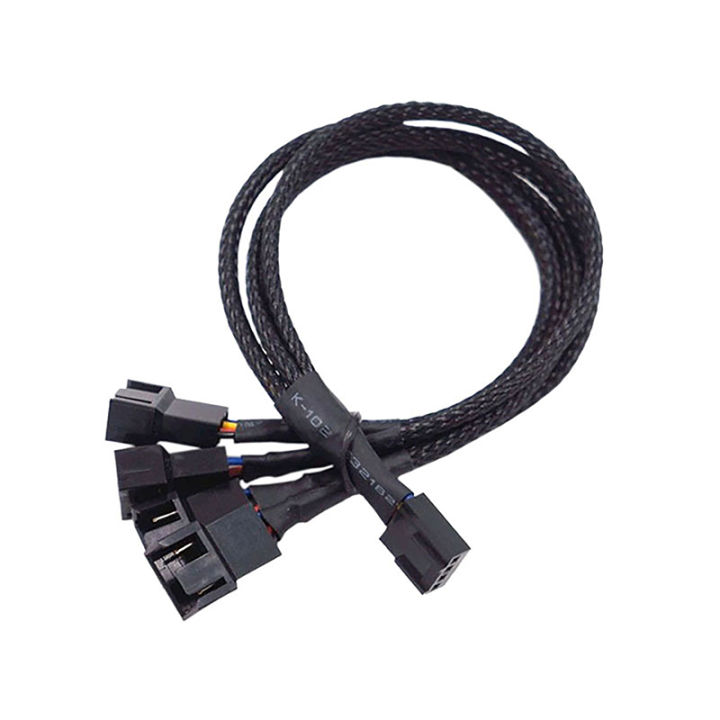 New 4 Pin Pwm Fan Cable 1 To 4/3/2/1 Ways Splitter Black Sleeved 27cm ...