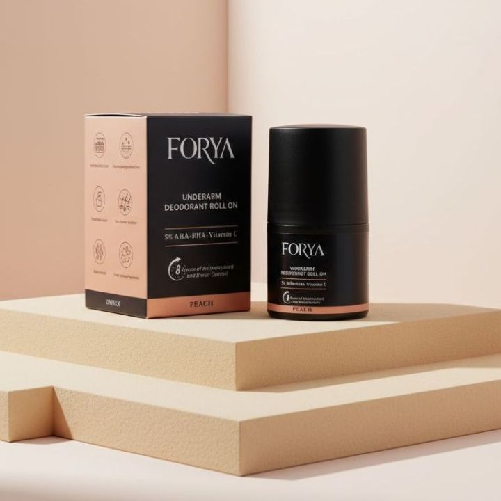 FORYA - Underarm Deodorant Roll On - 40ml Peach Fragrance [ 5% AHA ...