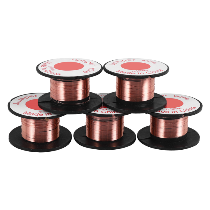5 Pcs 0.1mm Diameter Copper Soldering Solder Enamelled Reel Wire ...