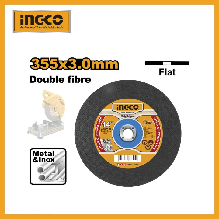 INGCO 355*3mm Abrasive metal cutting disc for metal and Inox MCD303558 ...