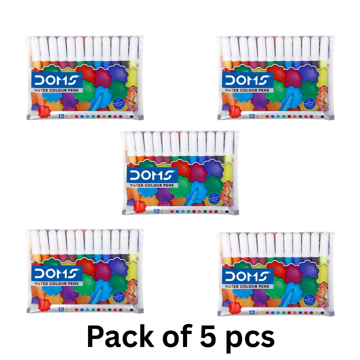 Doms Water Colour Pen Mini-12 Shades | Unique Push Resistant Tip ...