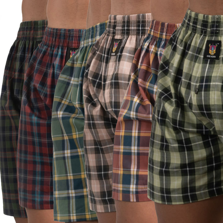 ONE HORN - Checks Boxers Shorts for Men (multiple colors to choose ...