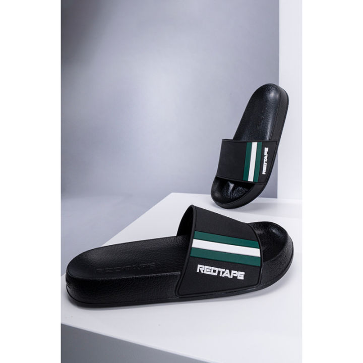 RedTape Men's Black/Green Sliders | Daraz.com.np