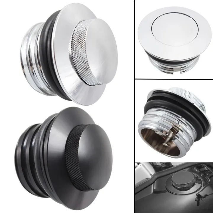 Durable Pop-up Fuel Tank Cap Aluminum Silver Motorcycle Tank Cap CNC ...