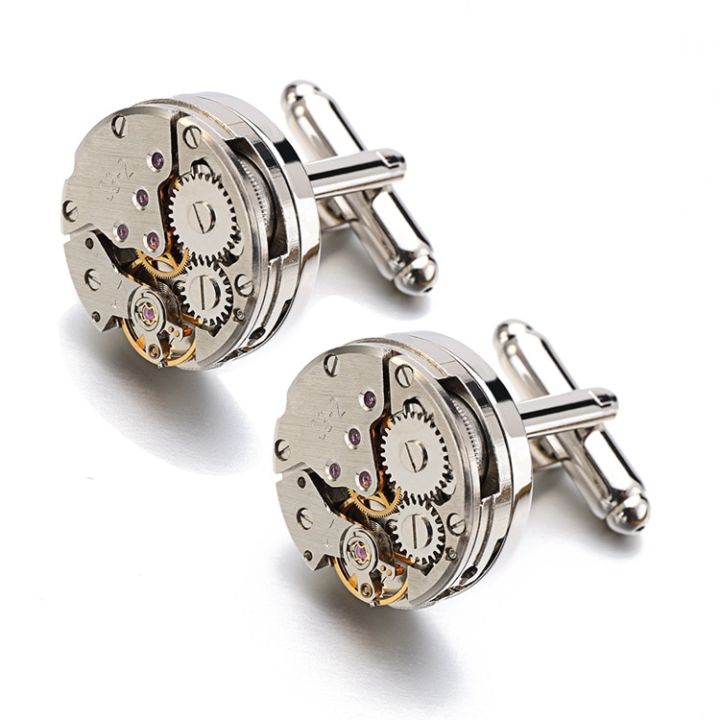 【VisioN Super Shop】Watch Movement Design Cufflinks Steel Steampunk ...