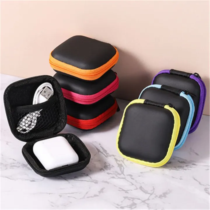 Multi-function Earbuds Cable Box Square Shaped Headphone Accessories ...