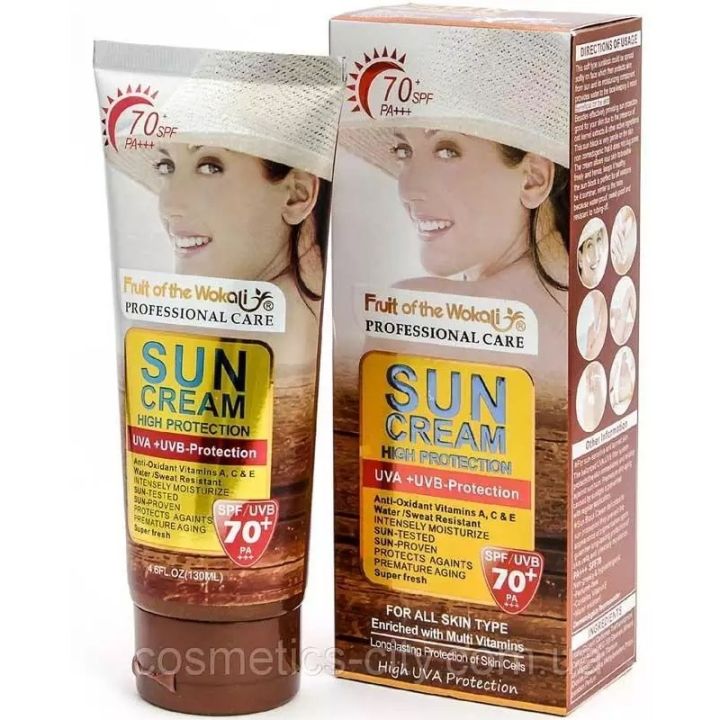 Fruit Of The Wokali Suncreen High Protection-SPF 70 PA+++Enriched with Multi Vitamins-130ml ...